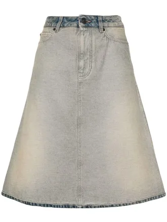 Balenciaga minijupe en jean - Tons neutres
