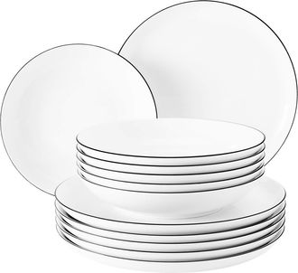 SELTMANN WEIDEN [A] Lido Tafelservice 12-teilig rund Black Line