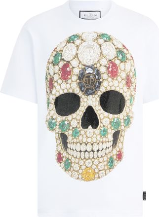 Philipp Plein Round Neck T-Shirt Skull Stones