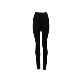Dolce & Gabbana Schwarze High Waist Skinny Leggings mit Logo-Details - - Trousers - Damen - Schwarzk - M