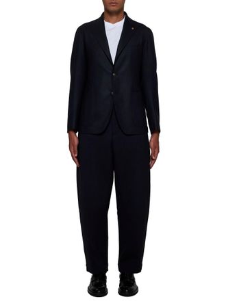 Tagliatore Mens Wool And Cashmere Blazer Blue Virgin Jacket