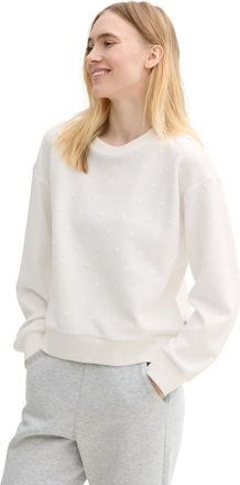 Tom Tailor Damen 1044135 Sweatshirt, 10332-Off White, XS