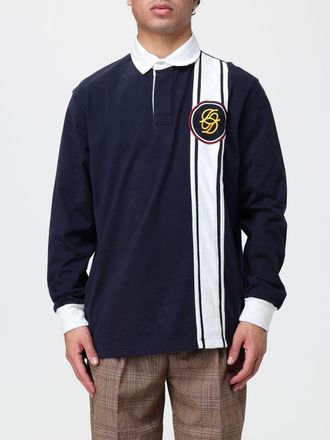 Dr&ocirc;le de Monsieur Dr&ocirc;le de Monsieur Gestreiftes Langarm-Poloshirt aus Baumwolle mit Monogramm