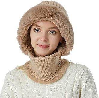 Generic Bonnet chaud tricot&eacute; pour femme - Tendance et polyvalent - Pour lhiver, kaki, Taille unique