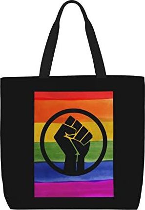 Generic Sac De Courses Black Lives Matter Arc-En-Ciel Lgbt Sac &Agrave; Bandouli&egrave;re En Toile Personnaliser R&eacute;utilisable Sacs &Agrave; Main, Pour &Eacute;cole, Filles, Voyage, Femm