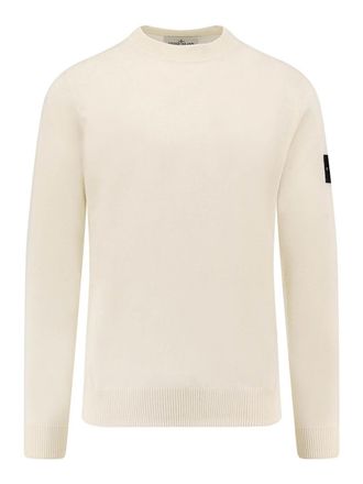 Stone Island Pull Col Bateau - Blanc