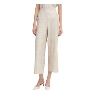 Joseph Ribkoff Weite Plissee-Jacquardhose mit geschlitztem Saum - - Trousers - Damen - Wei&szlig; - 2XL