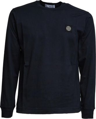 Stone Island Homme, Tops, Bleu, Taille: S Haut &agrave; Manches Longues Ras du Cou