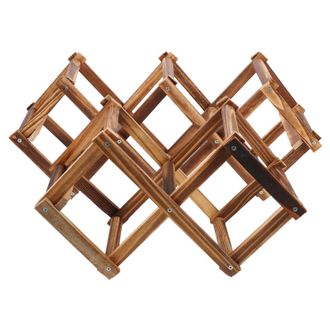 Cabilock DOITOOL 2 Stück Teiliges Holz Weinregal Braun Modulares Weinflaschen Aufbewahrungsregal Stabiles Modernes Design für Küche Bar Weinhalter zur Organisi