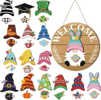 Generico T&uuml;rschild f&uuml;r Eingangst&uuml;ren: austauschbarer magnetischer Haken, saisonales Willkommensschild, dekoratives Holzbrett, charmanter Eingangsakzent, f&uuml;r di