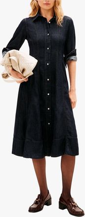 Tommy Hilfiger Robe chemise longue en denim de coton m&eacute;lang&eacute;