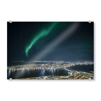 artboxONE Acrylglasbild 45x30 cm St&auml;dte Northern Lights Tromso - Bild troms&ouml; astrofotografie Aurora Borealis
