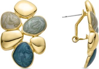 Luxenter Pendientes de Resina Verde acabados en oro amarillo de 18K - Niro