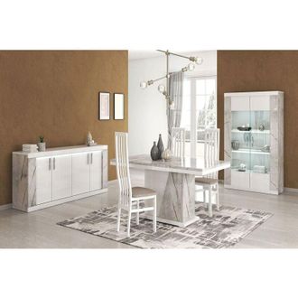 Altobuy Eros - Séjour Complet Table Repas + Buffet + Vitrine 2 Portes Eclairage Led intégré