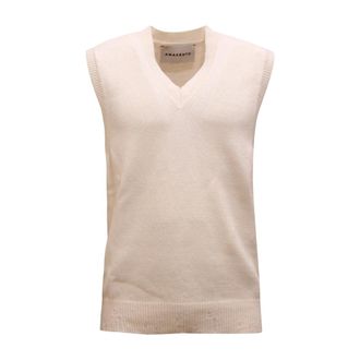 Amaranto Wollweste mit Used-Look - - Knitwear - Herren - Wei&szlig; - M