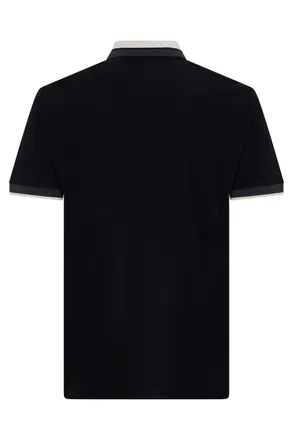 HUGO BOSS Mens Cotton Zip Polo Shirt Black T-shirts And Polos
