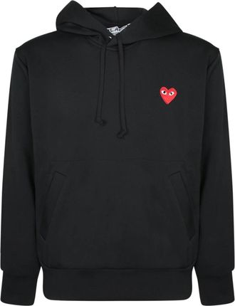 Comme Des Gar&ccedil;ons Schwarzes Hoodie mit rotem Herzlogo - - Sweatshirts & Hoodies - Herren - Schwarzk - M