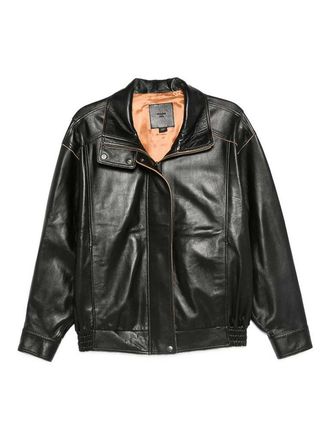 Calvin Klein Manteau En Cuir - Noir