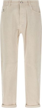 Brunello Cucinelli Homme, Jeans, Beige, Taille: 3XL Pantalon cinq poches Leisure Fit