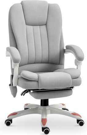 Vinsetto Massage Bürostuhl, Masage Sessel, Gaming Stuhl, Polyester, Schaumstoff, Nylon, Grau, 66 x 63 x 107-115 cm