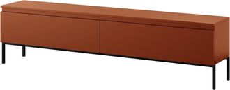 Selsey TV Schrank Board Sideboard Fernsehtisch Fernsehschrank Mit Schr&auml;nken 175 cm Schwarze Beine Ziegelrot Bemmi