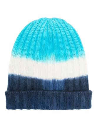 The Elder Statesman bonnet en maille &eacute;paisse &agrave; design nervur&eacute; - Bleu