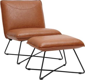 Miliboo Miliboo - Vintage-Sessel Braun mit Fußstütze philo