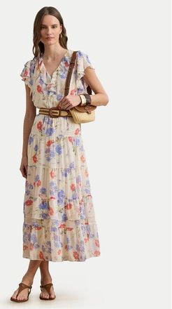 Lauren Ralph Lauren Sommerkleid 200P08686001 Creme Regular Fit