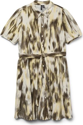 Vero Moda Damen Vmdicthe 2/4 Short Volume Dress WVN Ga, Snow White, XL