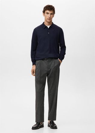 Mango Polo-Pullover aus 100% Merino-Wolle marineblau - Herren - XXL - MANGO MAN