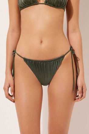 Calzedonia Brazilian-bikinihose Mit Schmalen B&auml;ndchen Shiny Satin Grun