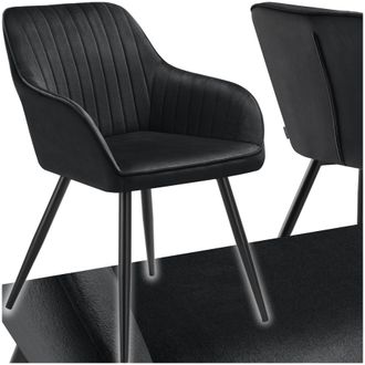 TecTake Samt Stuhl, Esszimmerstuhl Samtstoff, K&uuml;chenst&uuml;hle modern, gem&uuml;tlicher Sessel Wohnzimmer, Armlehnstuhl Esszimmer, Dining Lounge, Schminktisch Stuhl - 