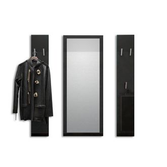 Vladon Garderobenset Garderobe Spot, Made in Germany, in Schwarz Hochglanz