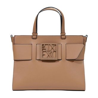 A|X Armani Exchange Sac &agrave; bandouli&egrave;re avec doubles anses et boucle logo - Femme - Sacs - Brun - Taille: ONE Size