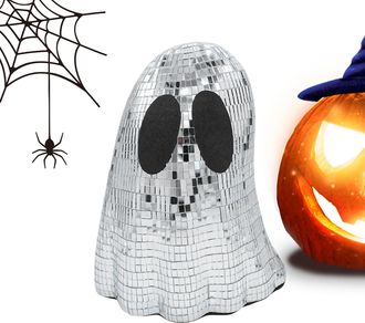 Generic Disco Ball Ghost - Glitzer-Figur, Spektrales Tablett-Ornament | Leichter Harzkörper, Spiegel-Mosaikoberfläche, Funkentür, Halloween-Einrichtung, ideal