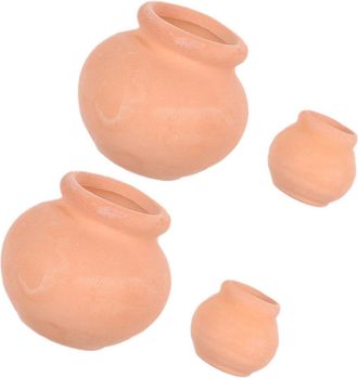 BESPORTBLE 4 Stück Kleine Keramik sukkulenten töpfe Rustikale Mini pflanzgefäße für Zimmer Büro Schreibtischdeko Natürliche Oberfläche für Kakteen Kräuter und Su