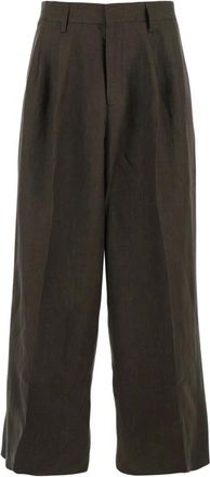 ERL Erl, Homme, Pantalons, Brun, Taille: L Pantalon de Costume Pliss&eacute;