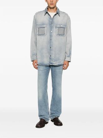 Haikure Cotton Denim Shirt - Blue