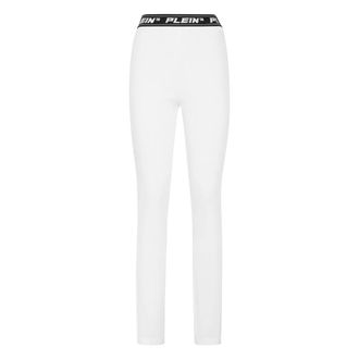 Philipp Plein Femme, Pantalons, Blanc, Taille: W26 Denim Super High Waist Legging