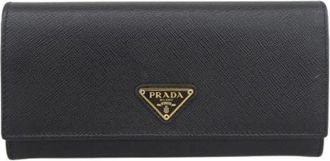 Prada Portefeuille long vintage doccasion (bi-pli) - Femme - Pre-owned - Noir - Taille: ONE Size