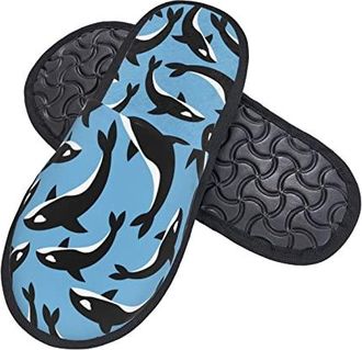 Generic Pantoufles Orques Et Épaulards Portative Chaussons Maison Lavables Pantoufles En Coton Pour Outdoor Hiver Chambre M