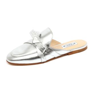 Tod's Silberner Bow Loafer Schuh mit Logo - - Shoes - Damen - Grau - 37 EU