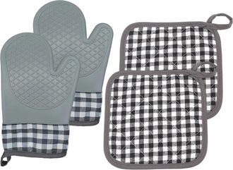 Generic Ofenhandschuhe - Feuerfeste Grillhandschuhe, kompatibel mit Luftfritteuse | Küche für Herd, Mikrowelle, Hitzeschutz, Grillen, Outdoor