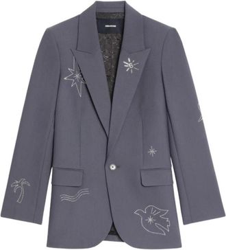 Zadig&Voltaire Femme, Vestes, Gris, Taille: 38 FR Vival Tailleur Multistrass