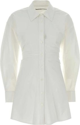 Alexander Wang Femme, Robes, Blanc, Taille: 34 FR Stretch Cotton Zip Shirt Dress