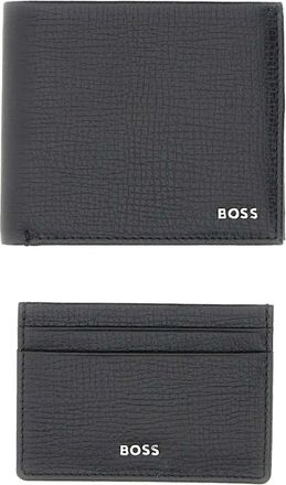 BOSS portefeuille en cuir - Noir