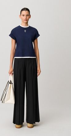 Claudie Pierlot Pantalon large pliss&eacute; noir