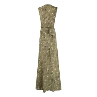 Cortana Elise- organisches Seidenkleid pua print- - - Dresses - Damen - Gr&uuml;n - L