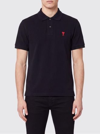 Ami Polo slim fit en coton biologique avec logo brod&eacute; sur la poitrine
