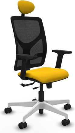 Piqueras y Crespo Stuhl aus Netzstoff mit 2D-Armlehnen, h&ouml;henverstellbarer Lendenwirbelst&uuml;tze und festem Kopfteil, ausgestattet mit Syncro/Traslack und Schneideschaum, 